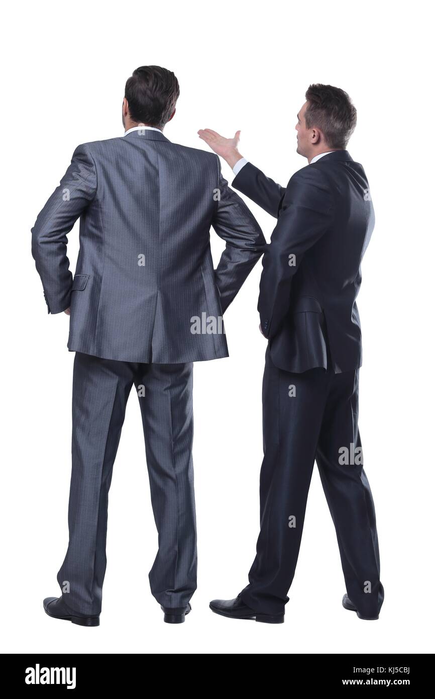 rear view of two businessmen pointing forward Stock Photo - Alamy