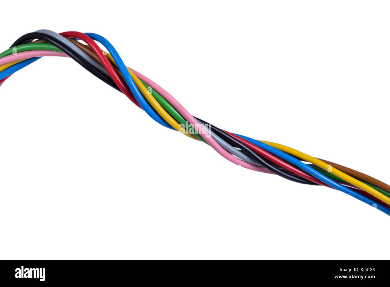 Multicolor cable isolated on white background Stock Photo - Alamy