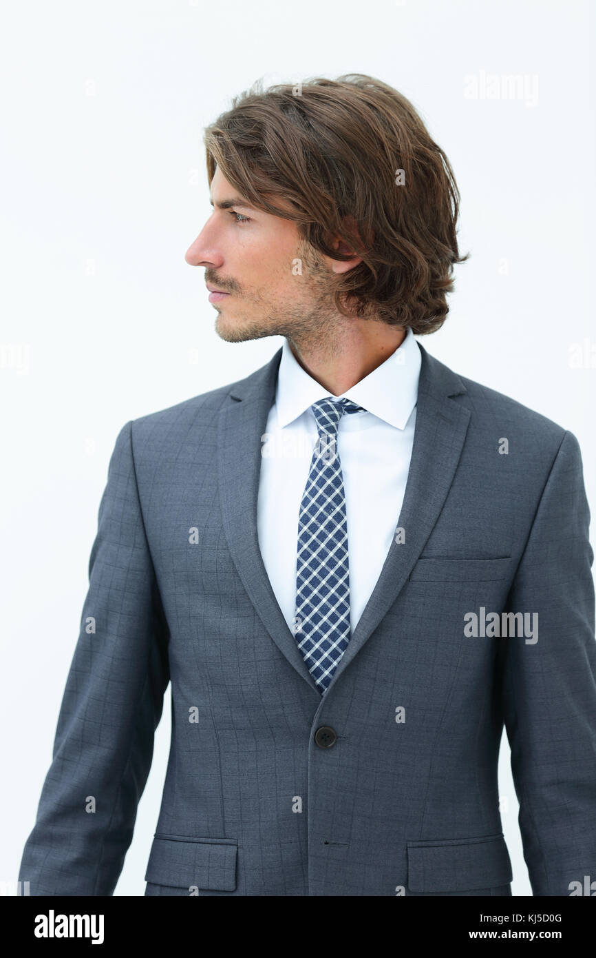 Handsome young business man looking away Stock Photo - Alamy Handsome young business man looking away Stock Photo - Alamy