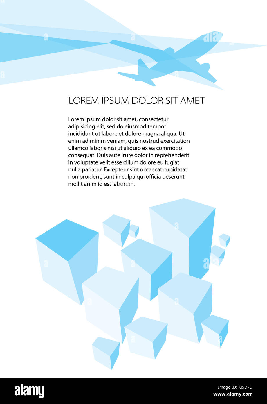 Airplane vector stylized blocks template layout, cover design, flyer in ...