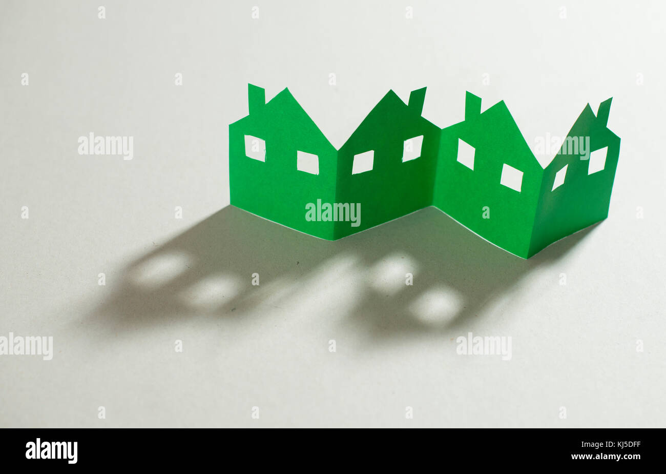 Figures of many houses. Miniatures of paper Stock Photo - Alamy