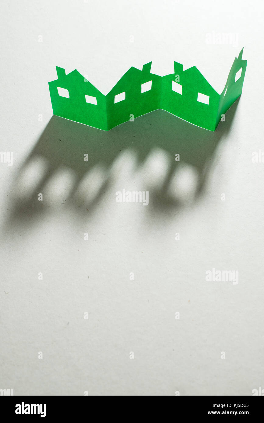 Figures of many houses. Miniatures of paper Stock Photo - Alamy