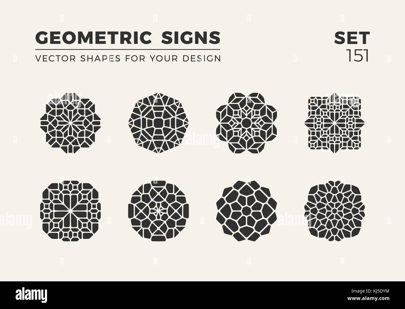 Set of eight minimalistic trendy shapes. Stylish vector logo emblems ...