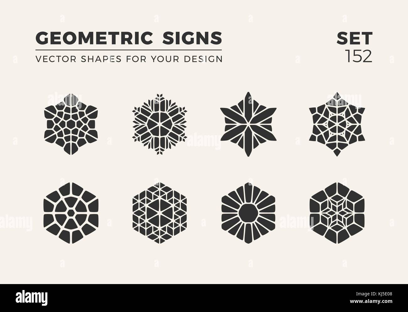 Set of eight minimalistic trendy shapes. Stylish vector logo emblems ...