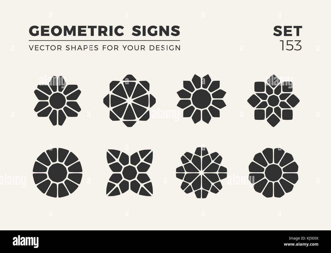 Set of eight minimalistic trendy shapes. Stylish vector logo emblems ...