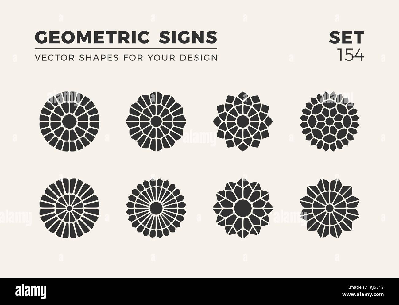 Set of eight minimalistic trendy shapes. Stylish vector logo emblems ...