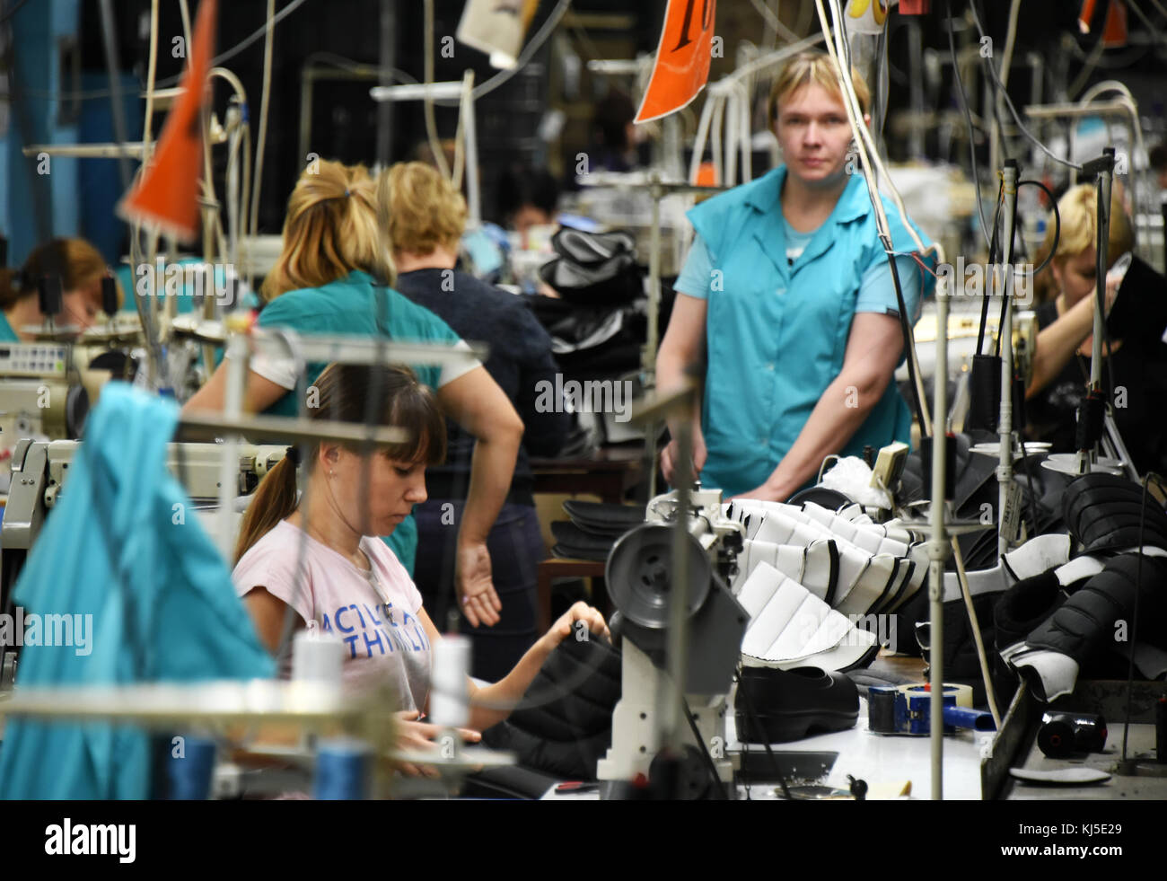 Shoes factory "Duna-Ast" producing the rubber and textile shoes in ...