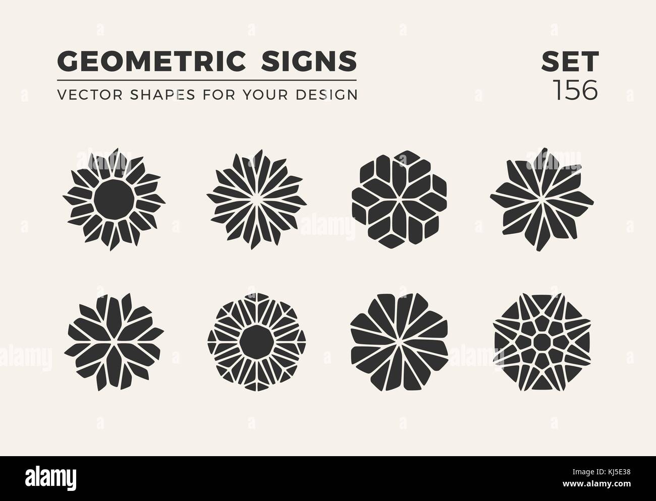 Set of eight minimalistic trendy shapes. Stylish vector logo emblems ...