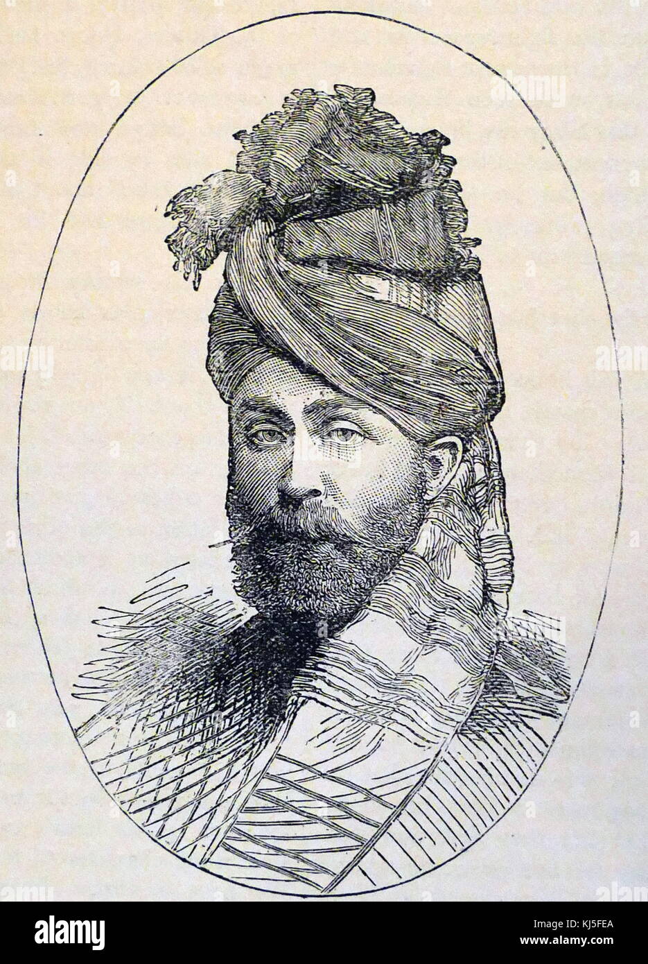 Portrait of Major Wigram Battye (1842-1879) a British soldier who ...
