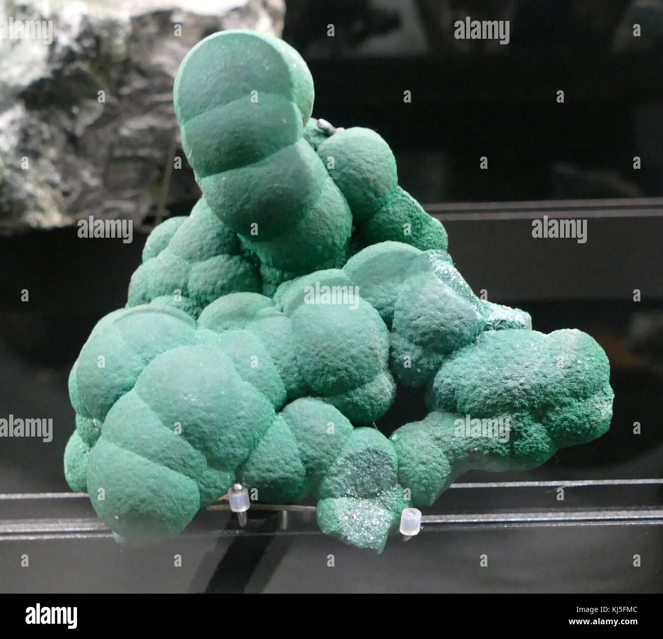 A sample of Malachite, a copper carbonate hydroxide mineral. Dated 20th ...