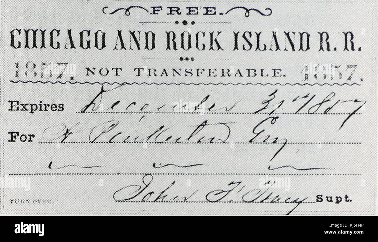 Sample of 19th Century Chicago Rail Tickets Stock Photo - Alamy