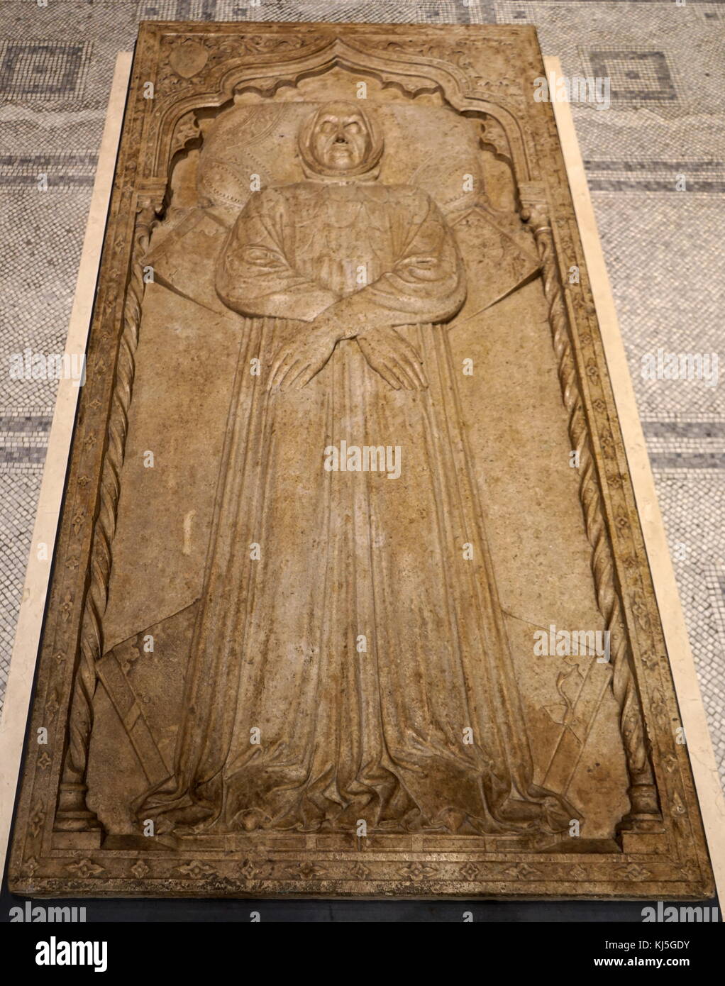 tombstone of a Lector 1425 - 1450. with its spiral columns, elaborate ...