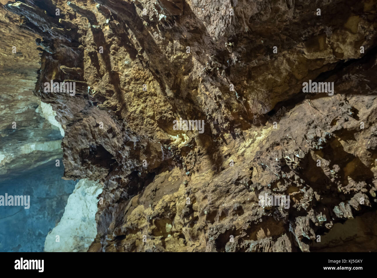 Deep inside view of cave of Chasm of Heaven in Silifke district.Mersin ...