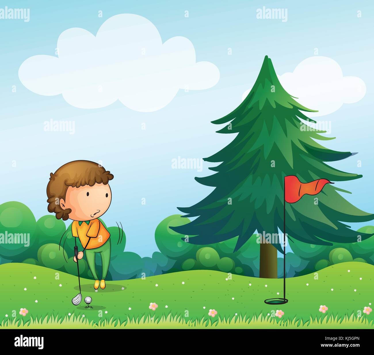 Woman playing in grass Stock Vector Images - Alamy