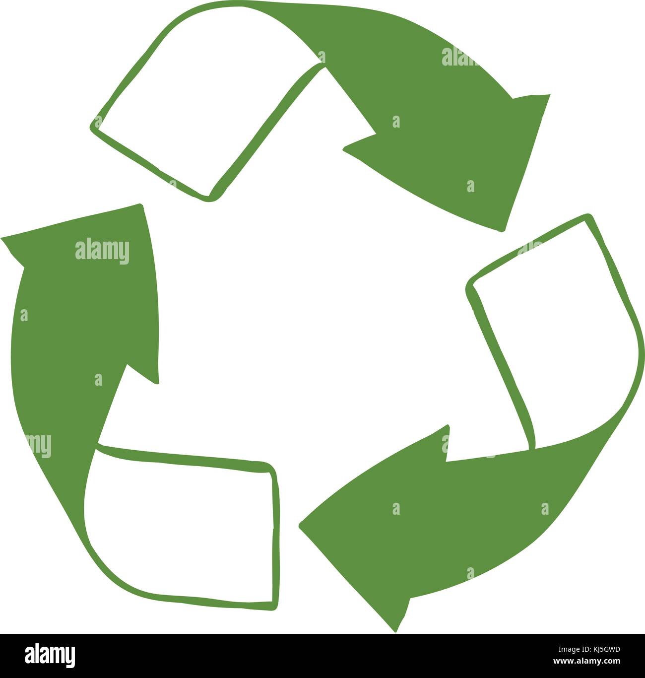 Illustration of a green recycle sign on a white background Stock Vector ...