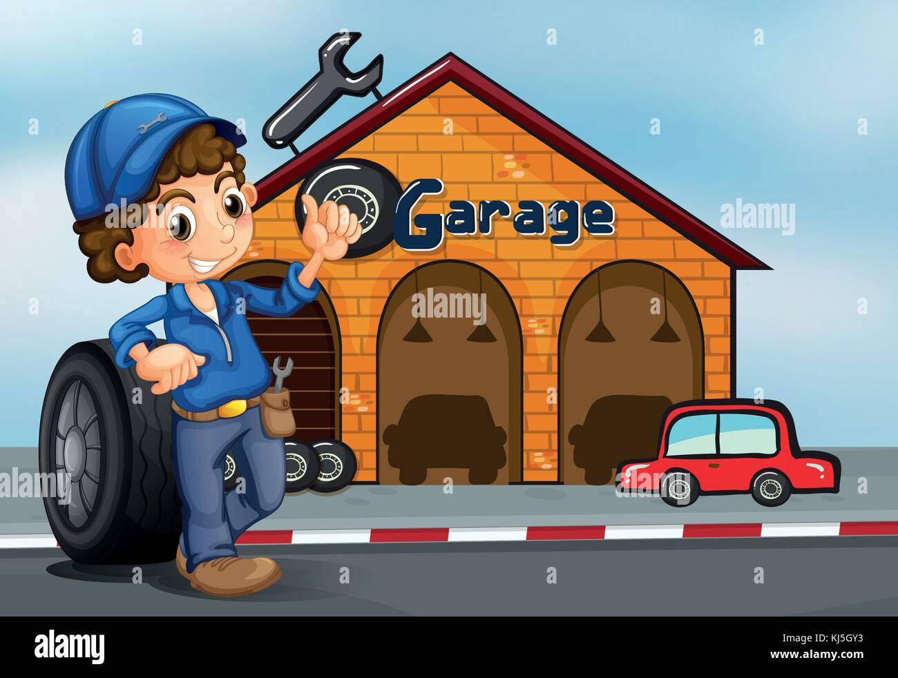Mechanic boy cartoon hi-res stock photography and images - Alamy