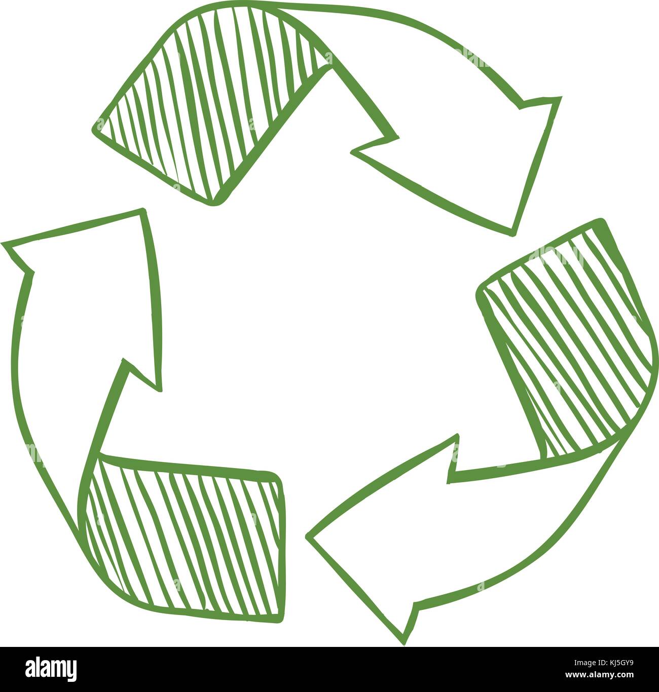 Illustration of the recycle arrows on a white background Stock Vector ...