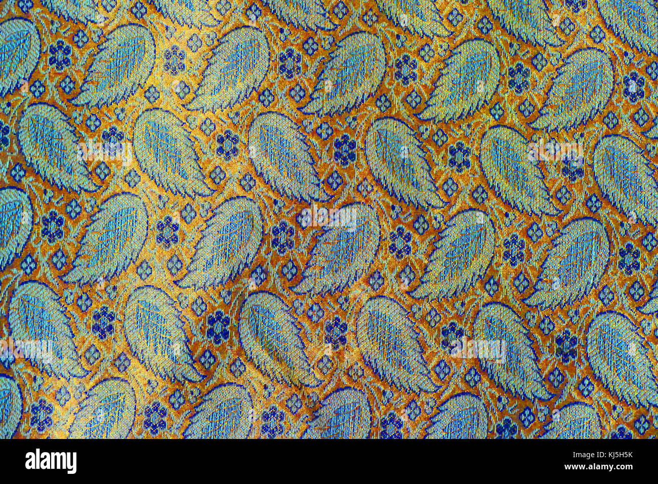 Indian silk textile with traditional woven pattern. 21st Century Stock ...