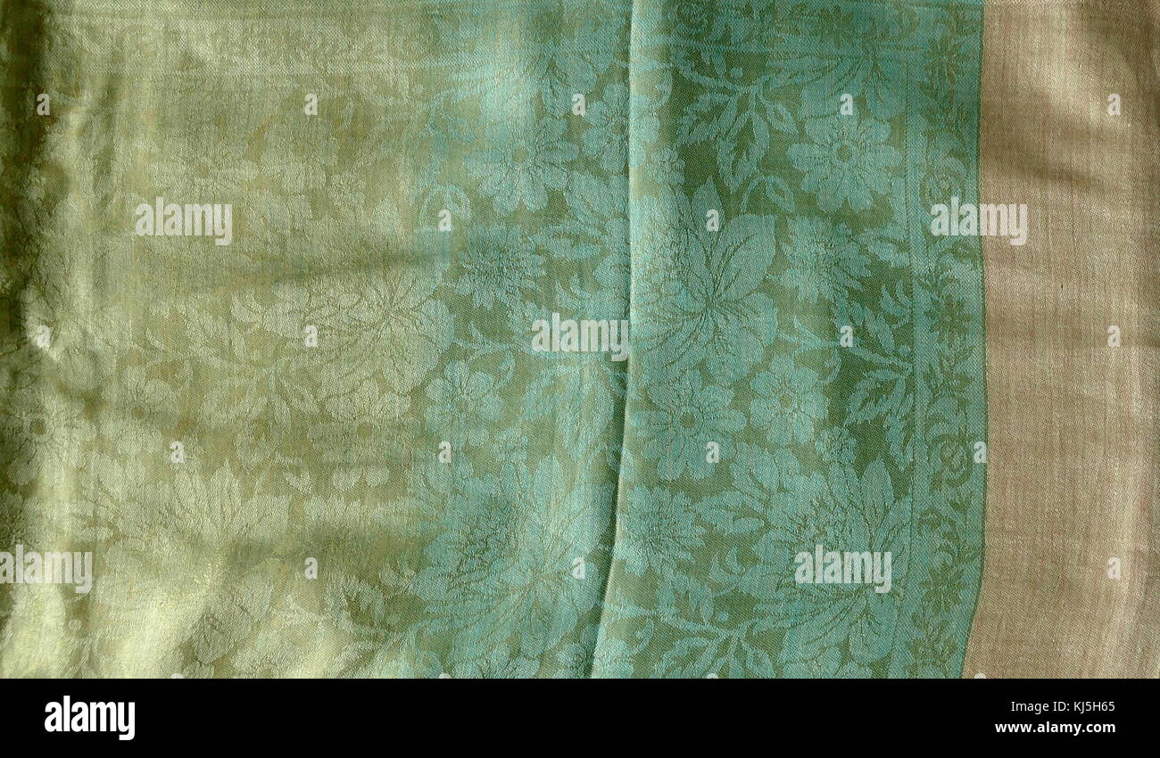 Indian silk textile with traditional woven pattern. 21st Century Stock ...