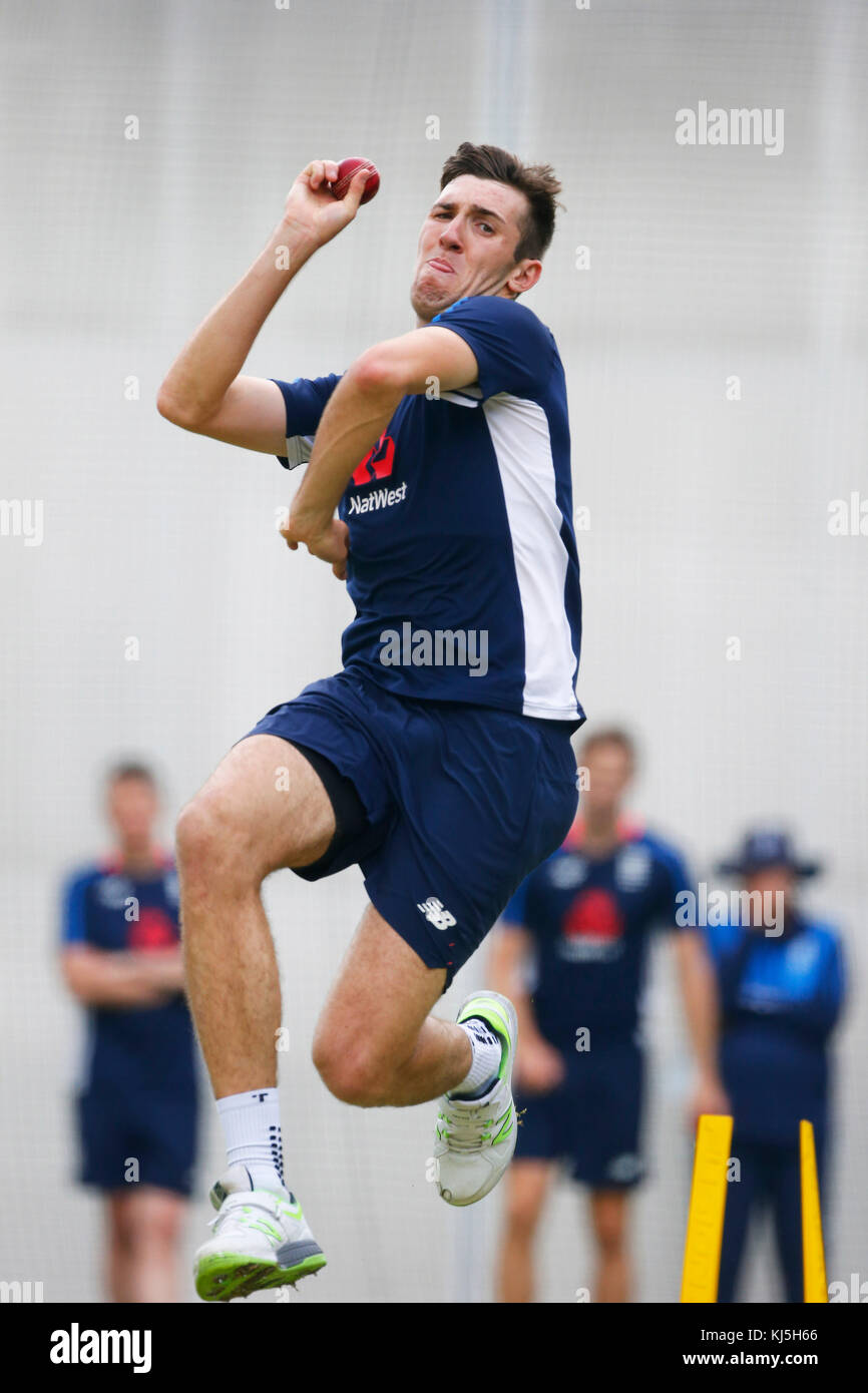 England's Craig Overton during a nets session at The Gabba, Brisbane ...