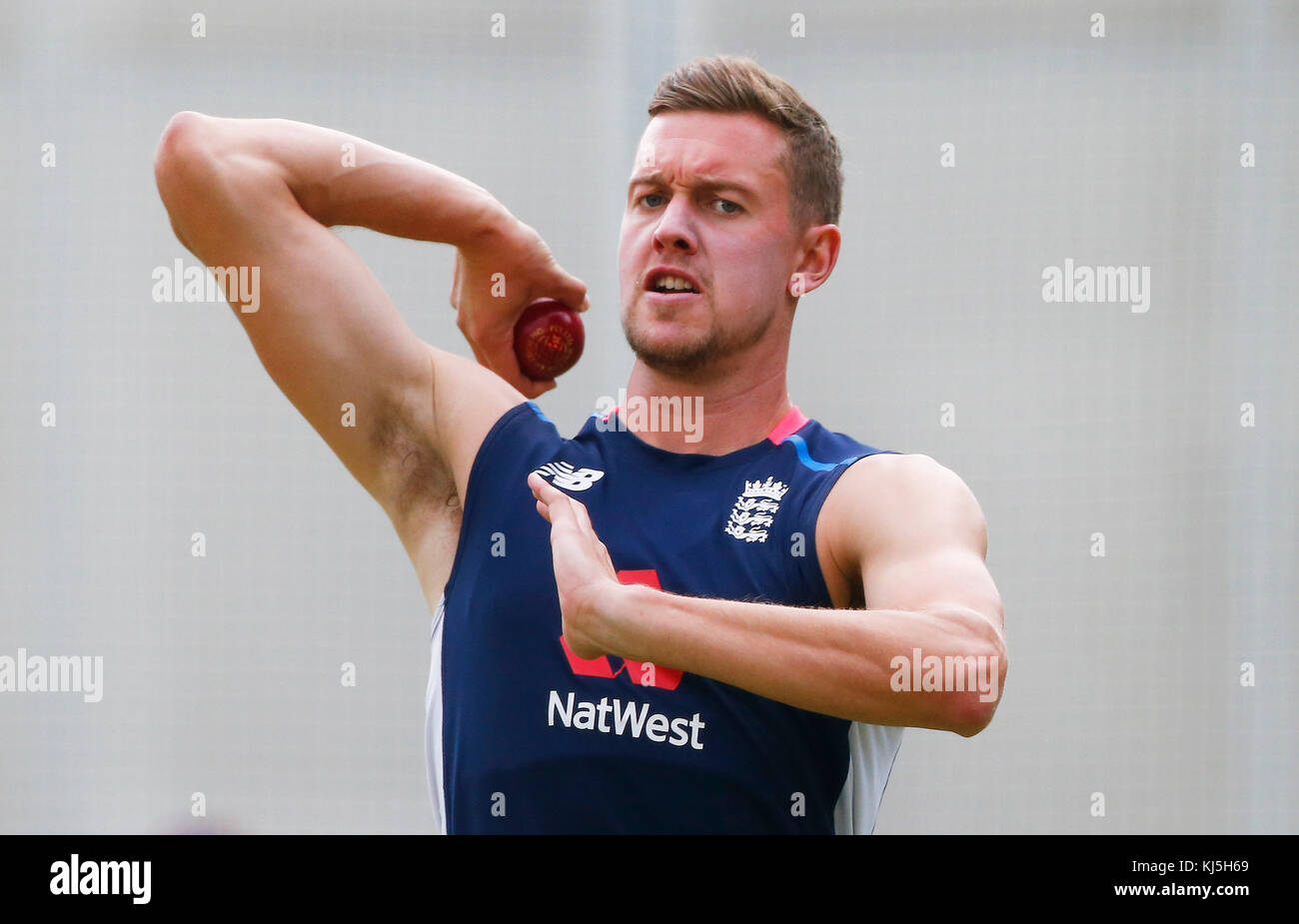 England's Jake Ball during a nets session at The Gabba, Brisbane Stock ...
