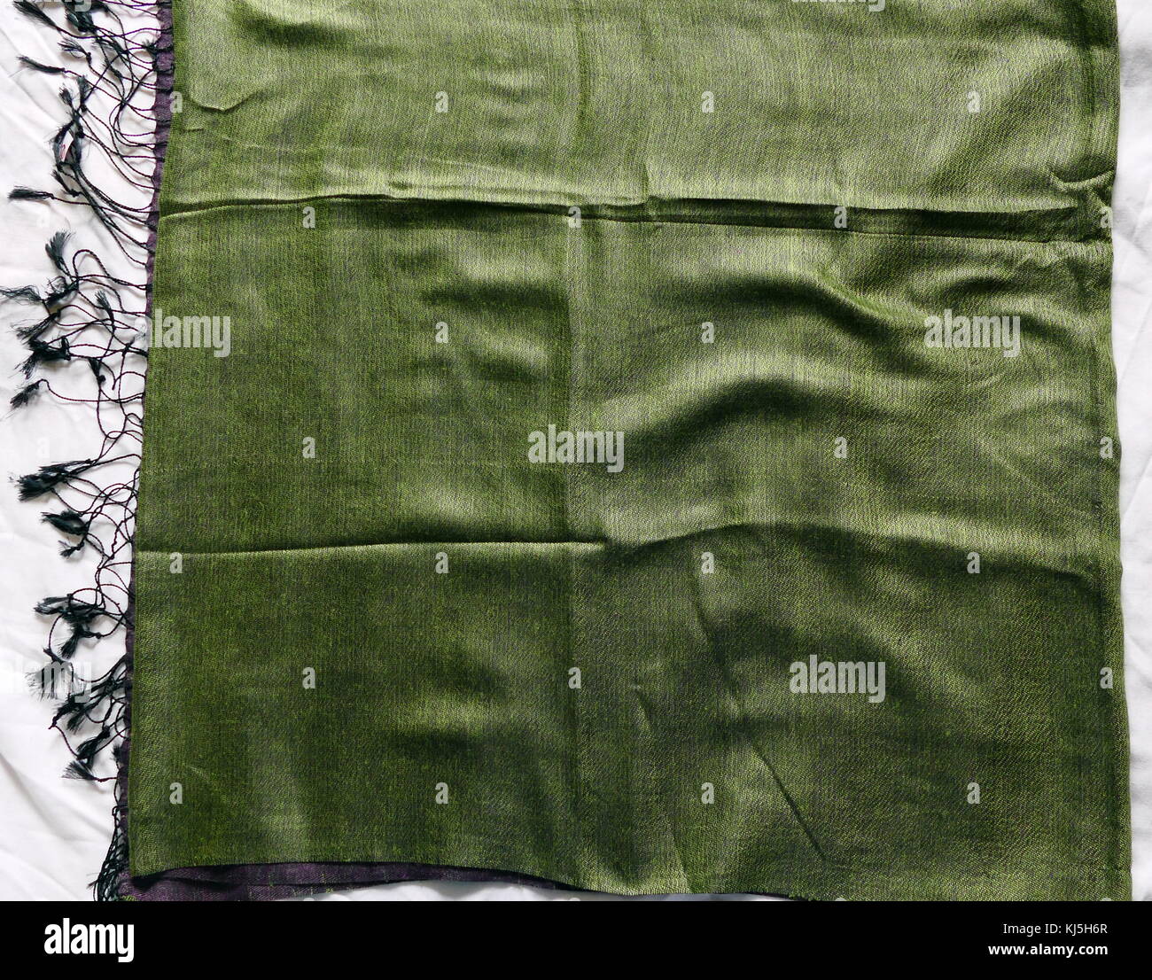 Indian silk Pashmina, textile with traditional woven pattern. 21st ...