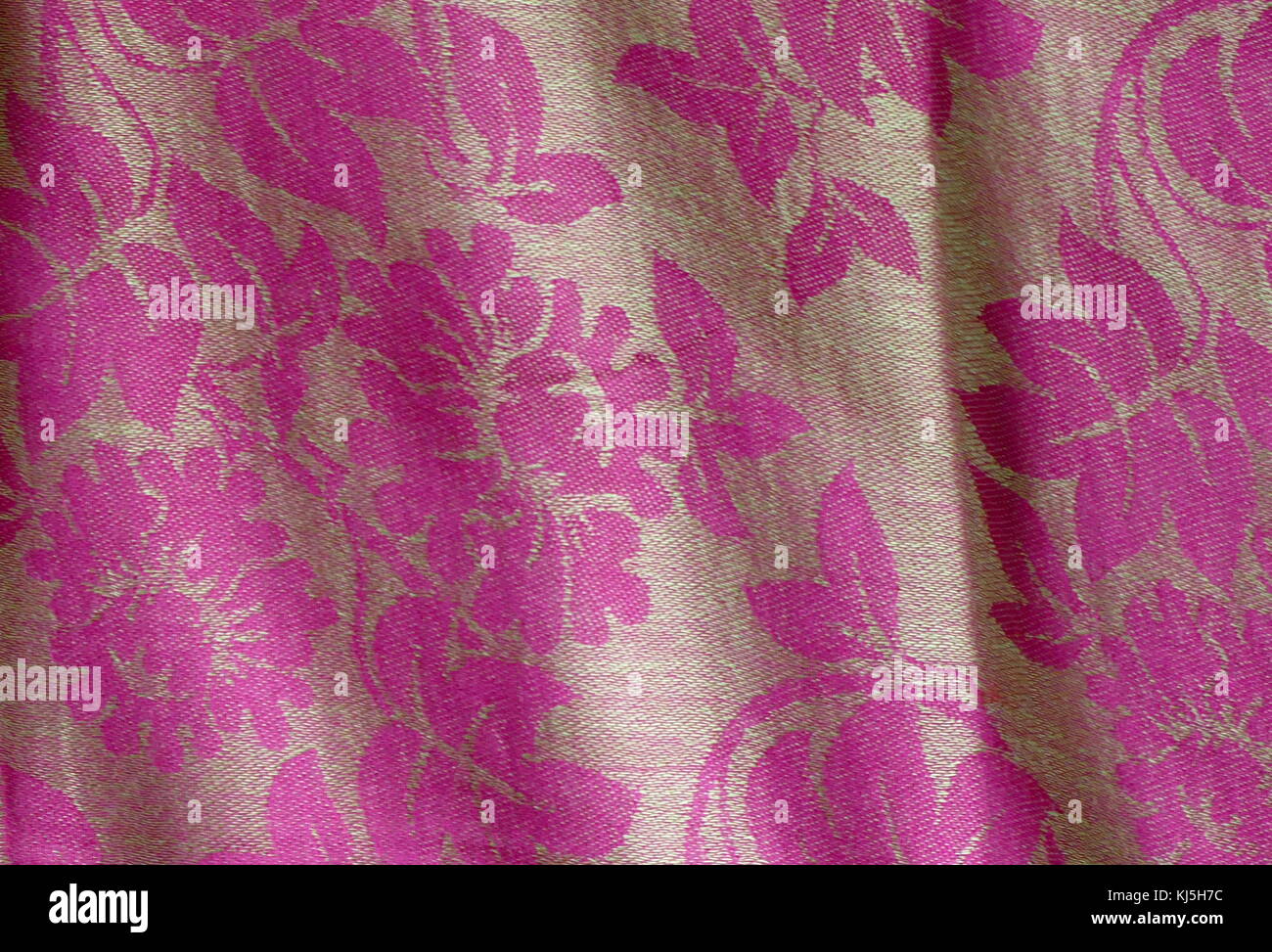 Indian silk textile with traditional woven pattern. 21st Century Stock ...