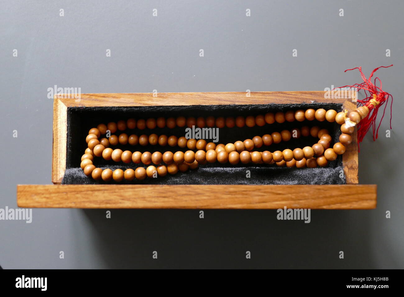 Traditional style, lacquered wooden box for prayer beads, Indian 21st ...