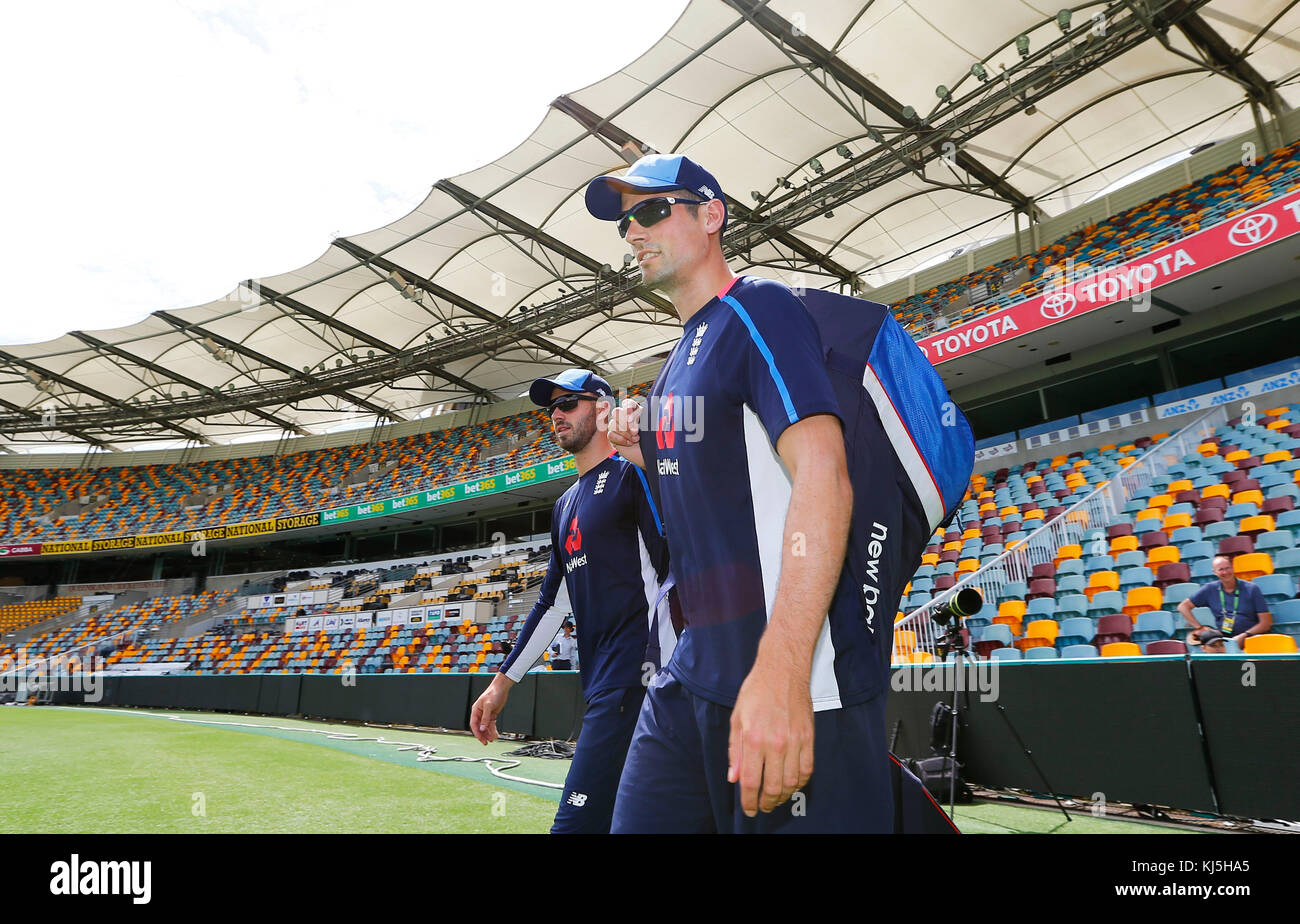 England's Alastair Cook during a nets session at The Gabba, Brisbane ...