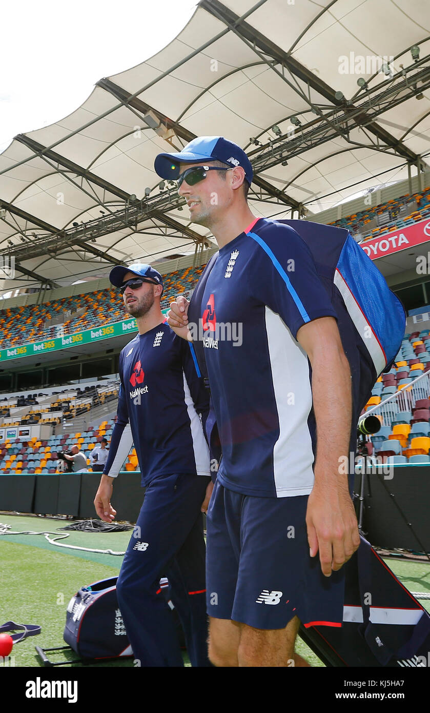 England's Alastair Cook during a nets session at The Gabba, Brisbane ...