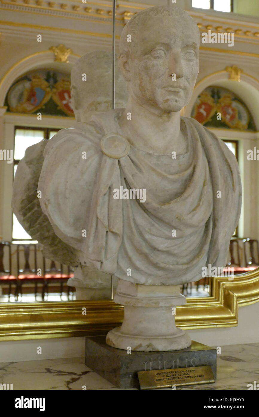 18th century copy of a Roman Bust of Emperor Julius Caesar; Warsaw ...
