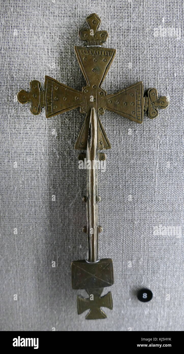 Ethiopian Coptic Christian processional cross. Brass 20th century Stock ...