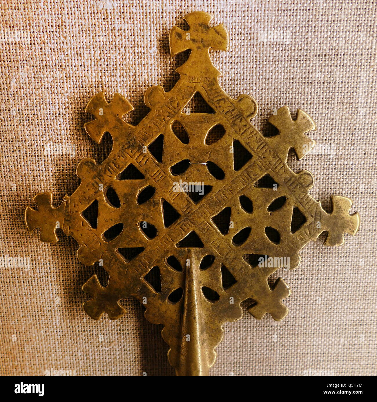 Ethiopian Coptic Christian processional cross. Brass 20th century Stock ...