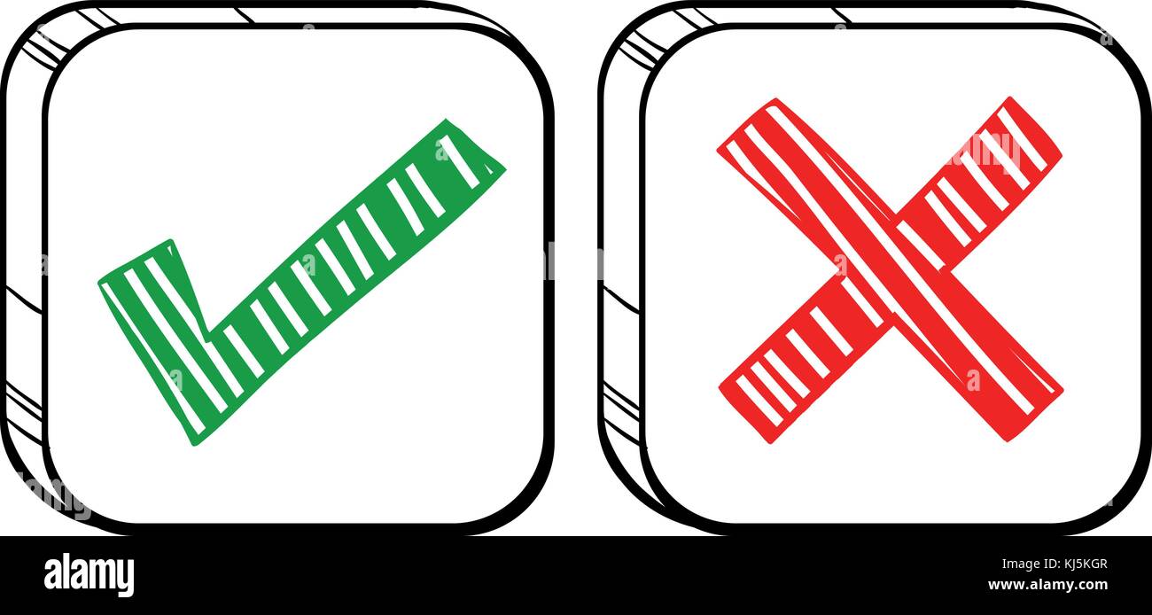 Illustration of the two different buttons on a white background Stock ...