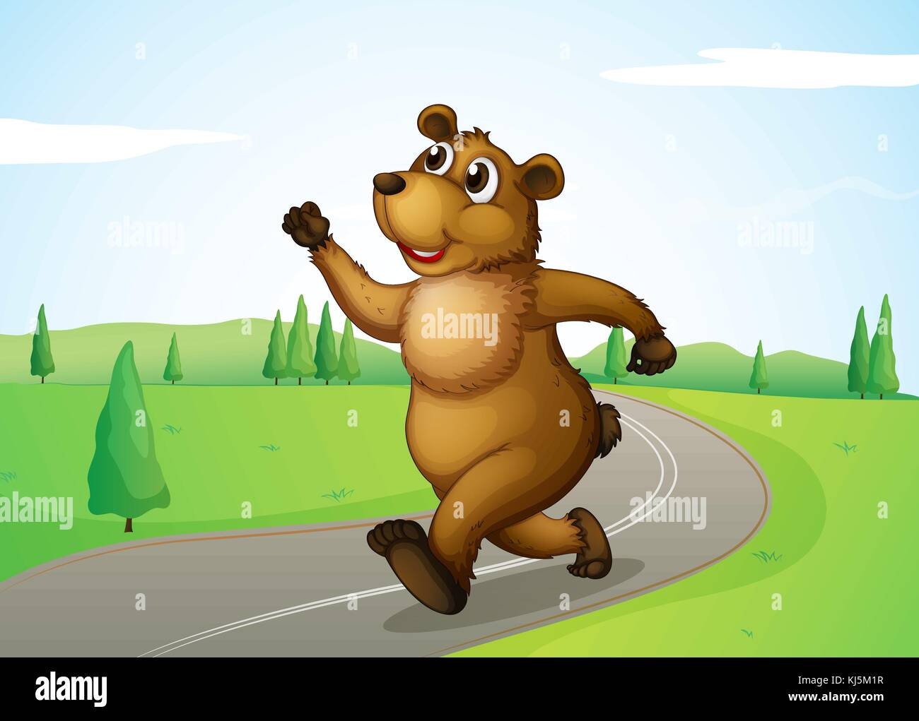 Illustration of a bear running at the road Stock Vector Image & Art - Alamy
