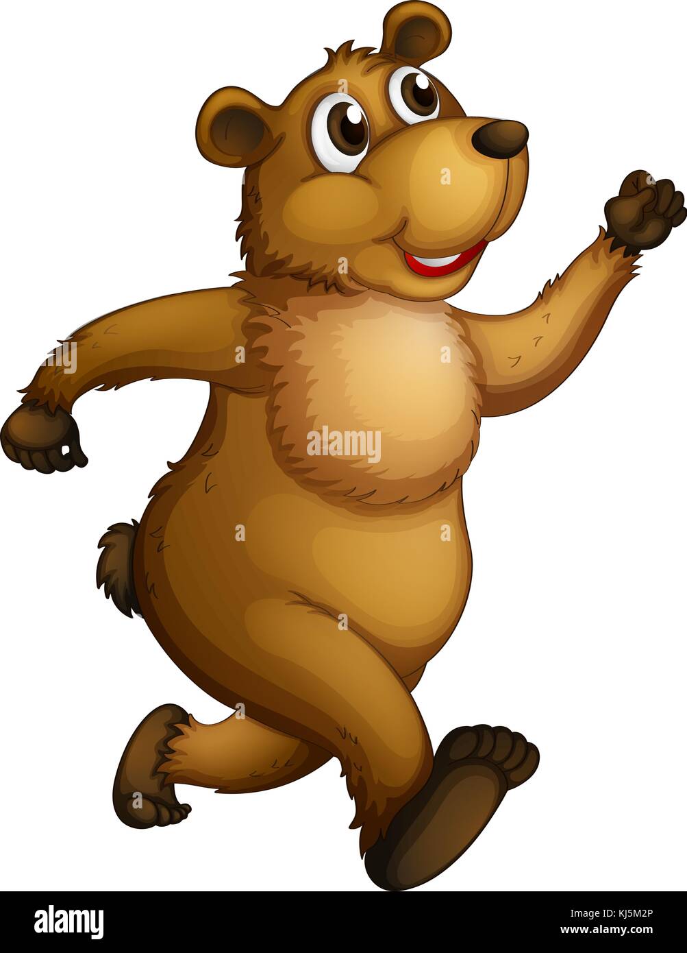 Illustration of a big bear running on a white background Stock Vector ...
