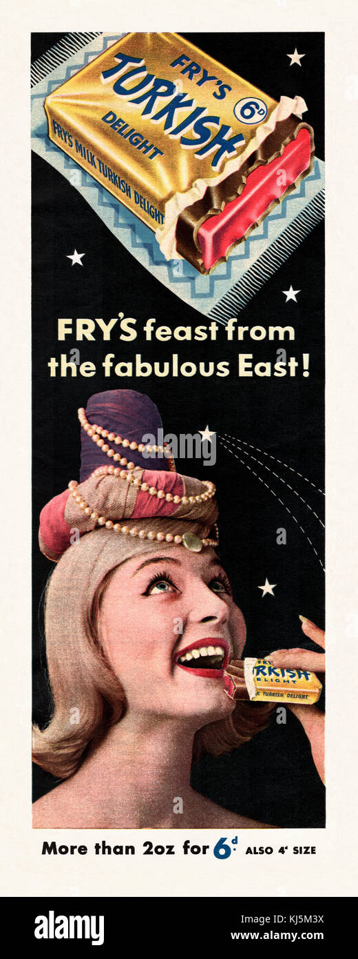An advert for Fry's Turkish Delight - it appeared in a magazine ...