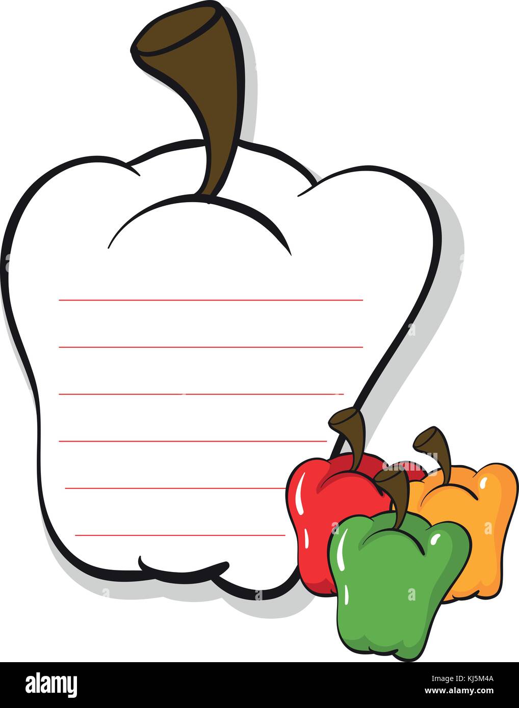 Illustrataion of a bell pepper shaped stationery on a white background ...