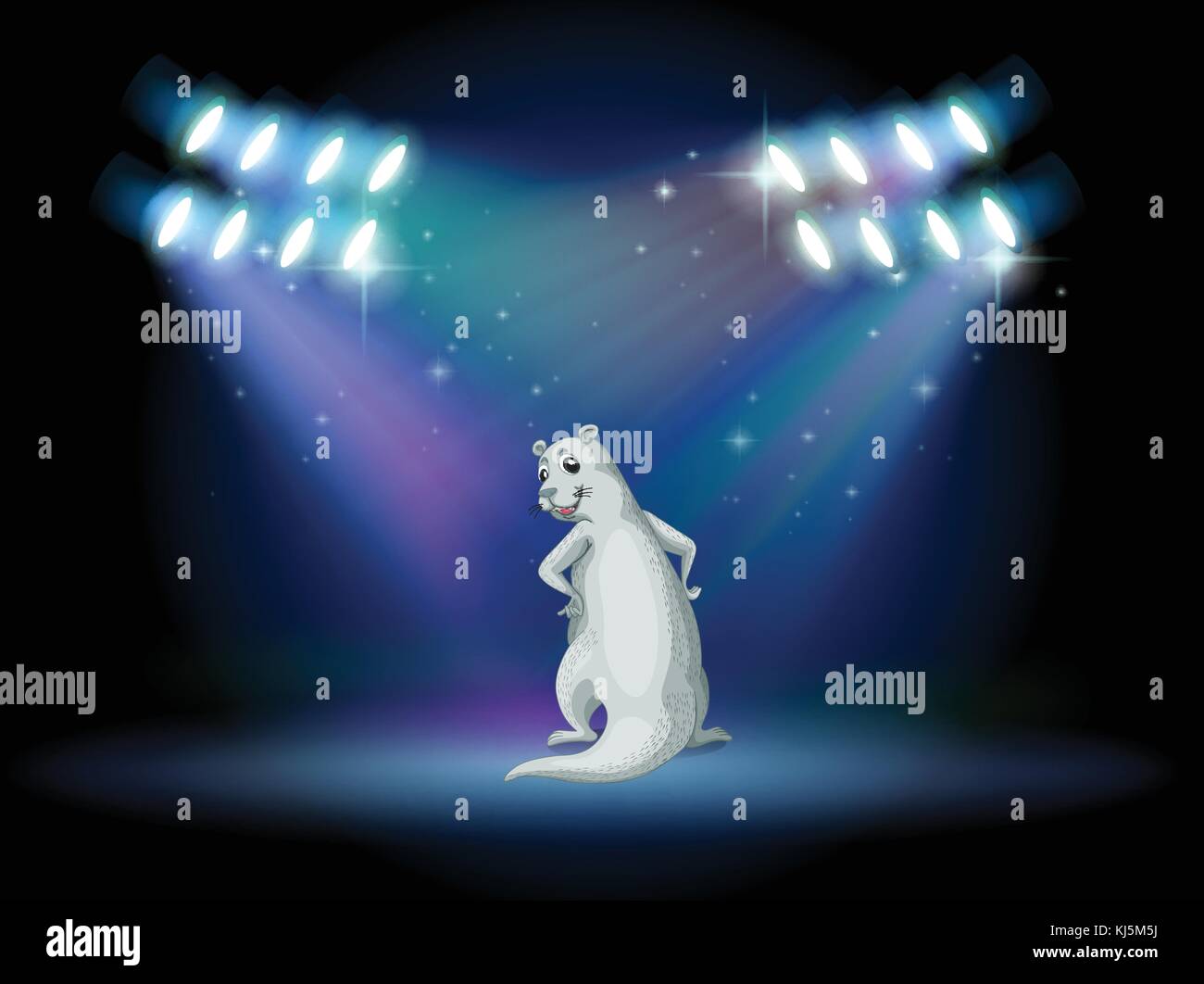 Illustration of an animal standing with spotlights Stock Vector Image ...