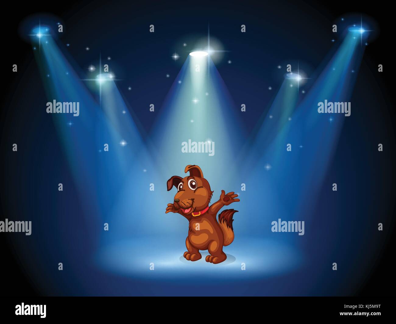 Illustration of a stage with a dog in the middle Stock Vector Image ...