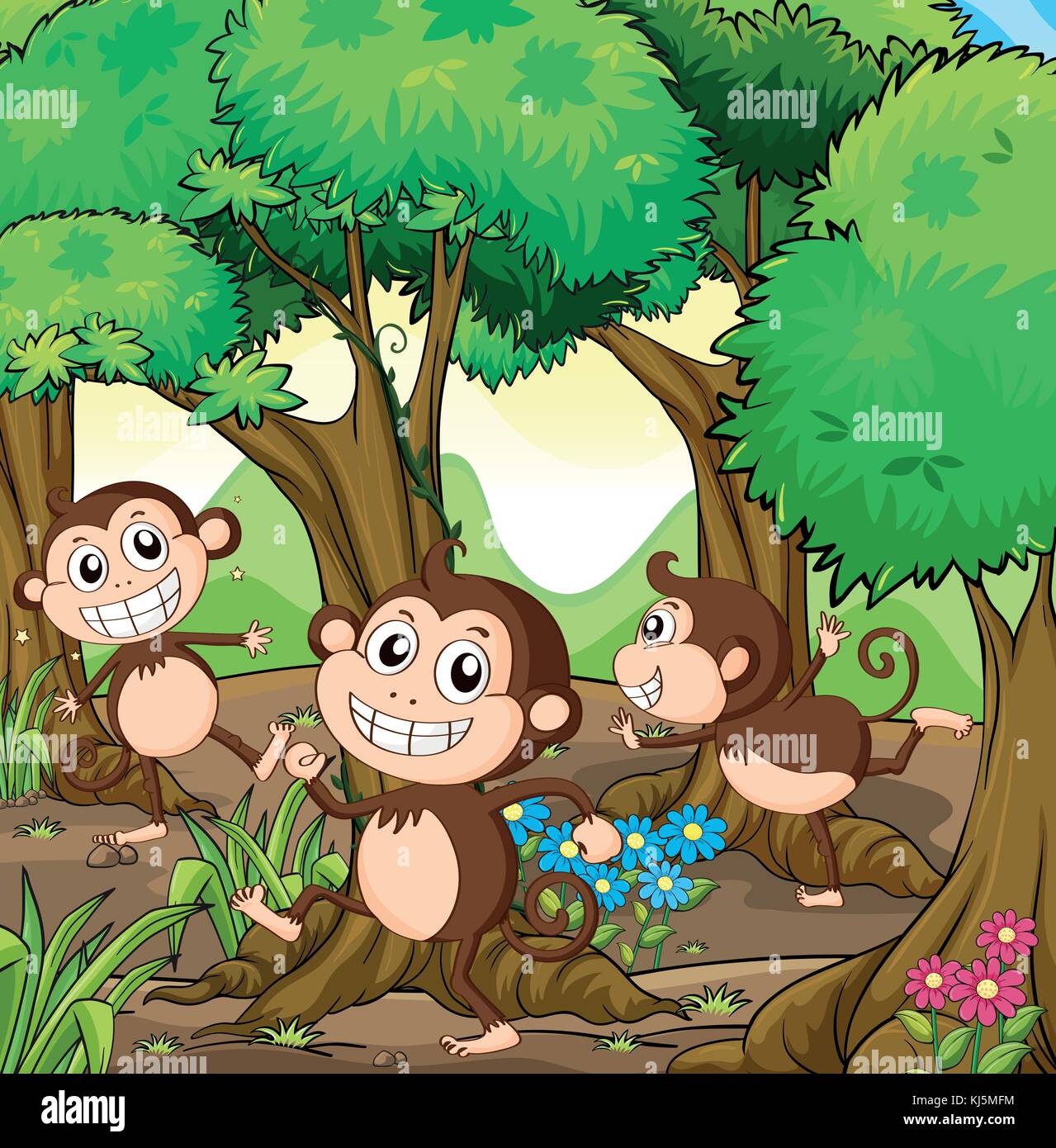 Three monkeys Stock Vector Images - Alamy