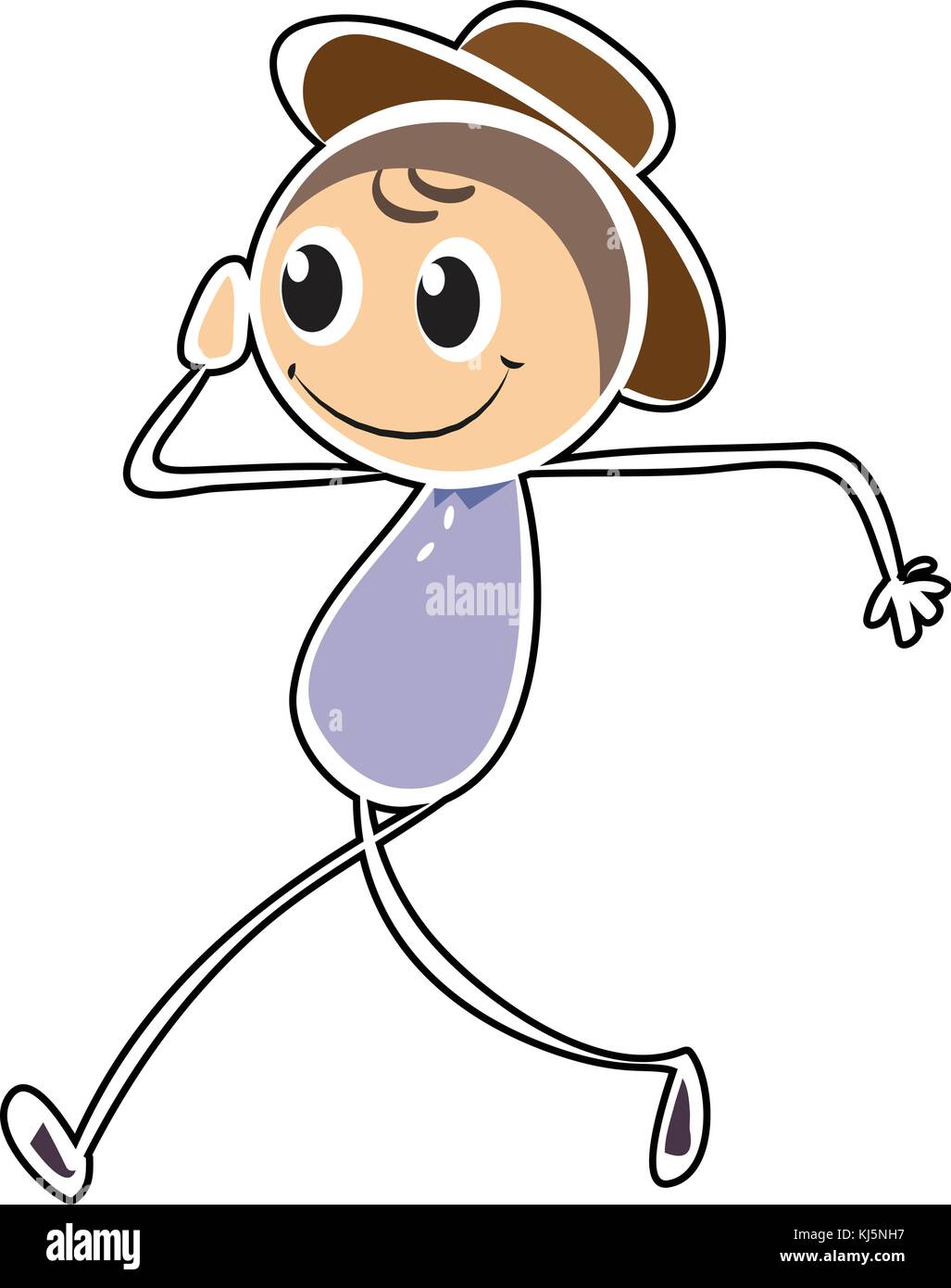 Illustration of a boy doing a hand salute while walking on a white ...