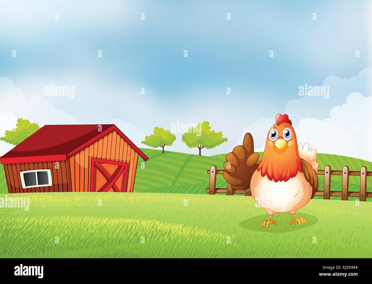 Illustration of a hen at the farm Stock Vector Image & Art - Alamy