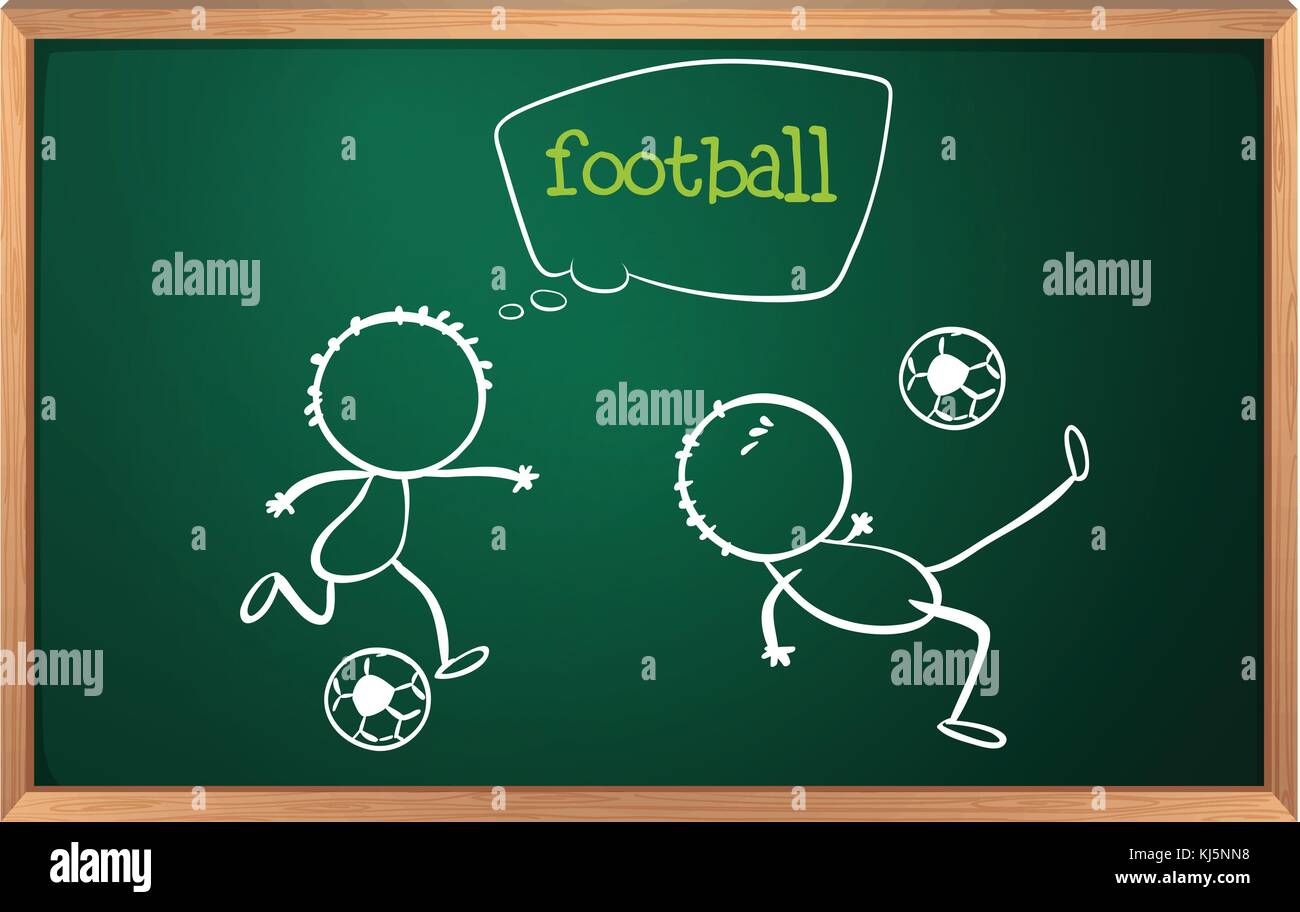 Illustration of a board with football players on a white background ...