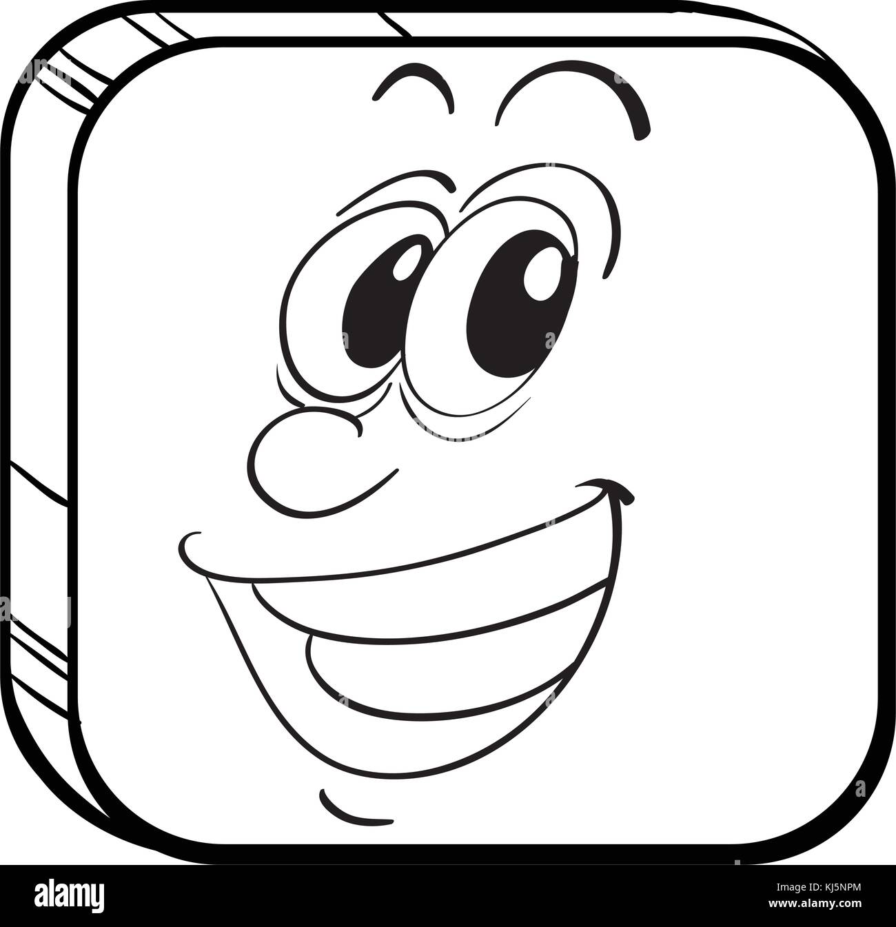 Illustration of a cube with a face of a man on a white background Stock ...