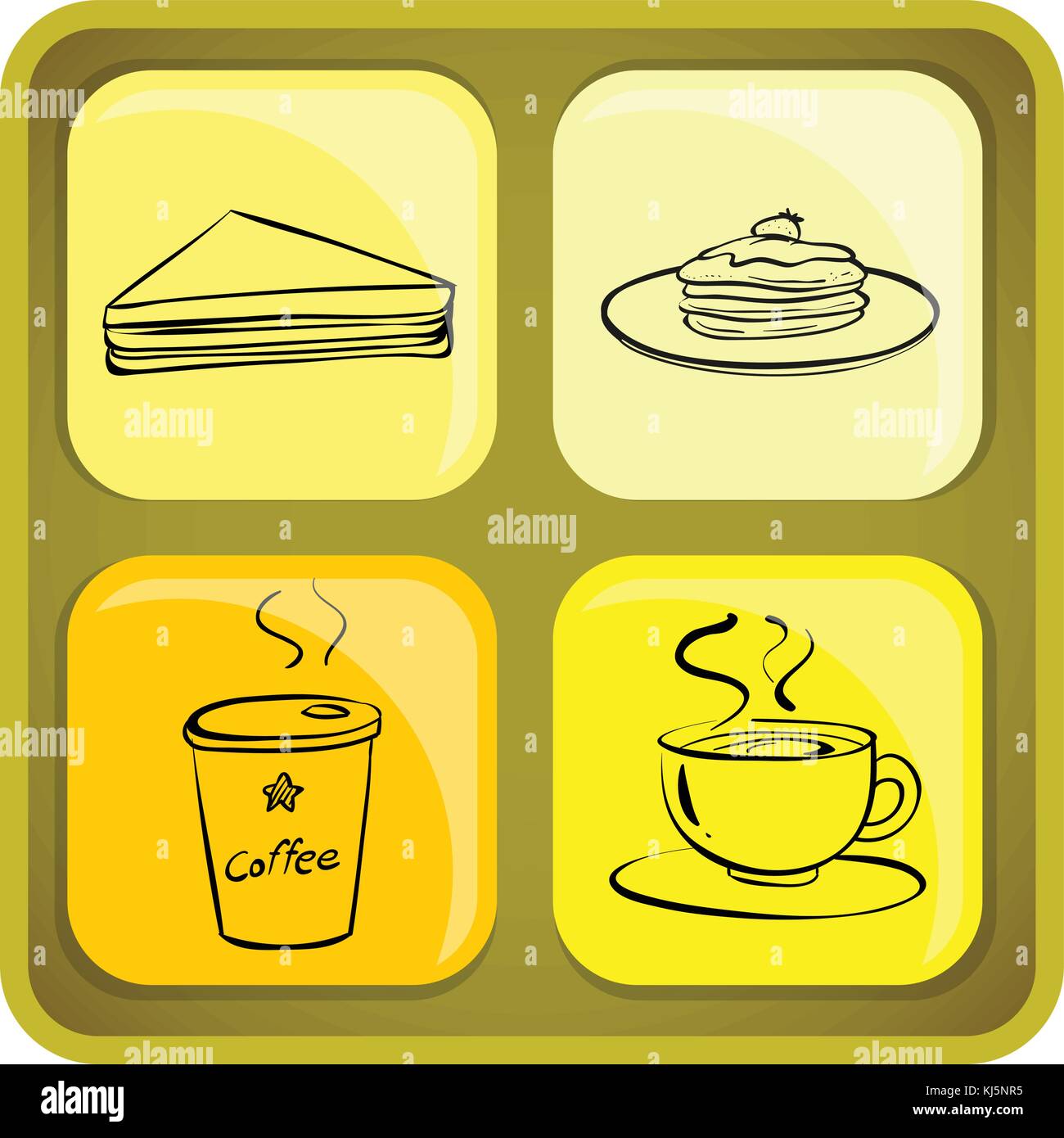 Illustration of the four snack icons on a white background Stock Vector ...