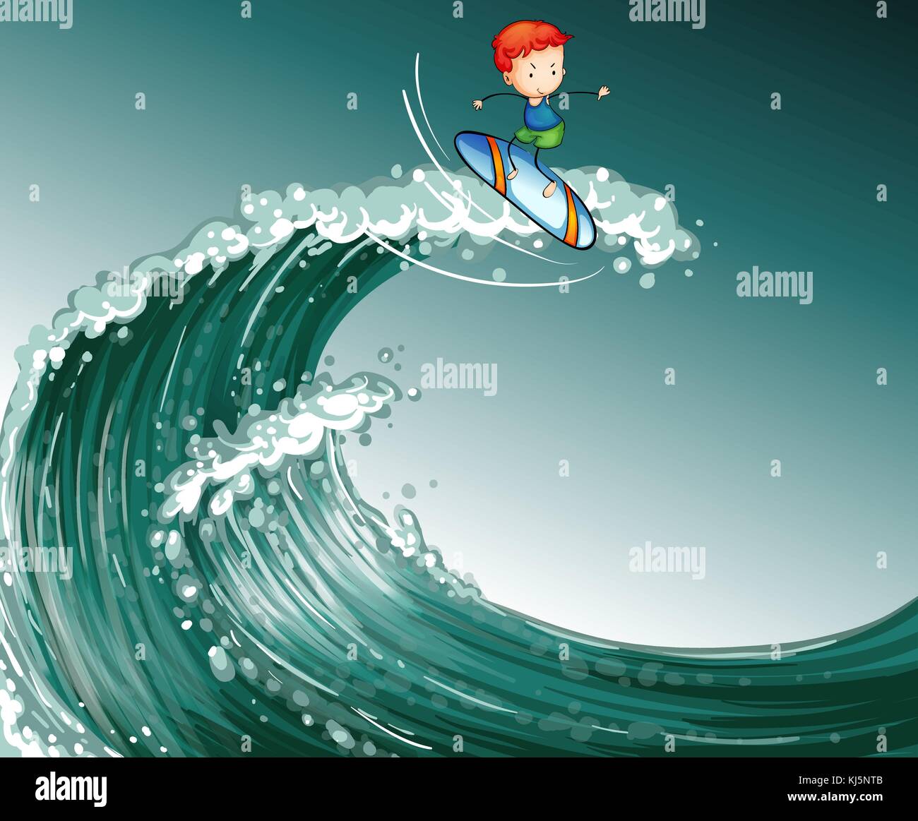 Boy Surf Cartoon Illustration High Resolution Stock Photography and ...