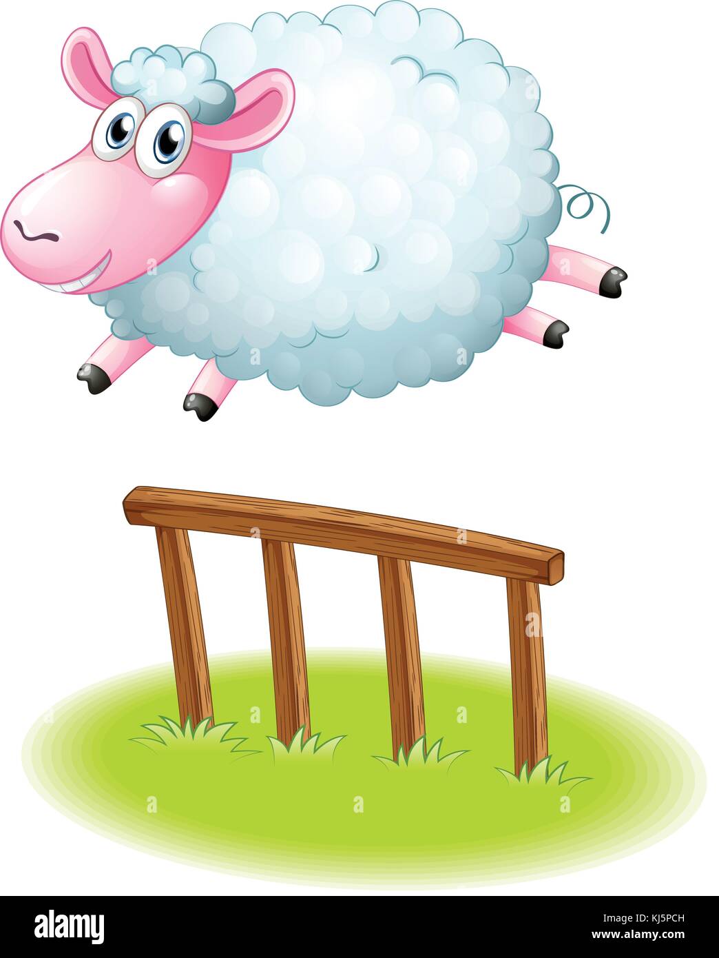 Four sheep on green Stock Vector Images - Alamy