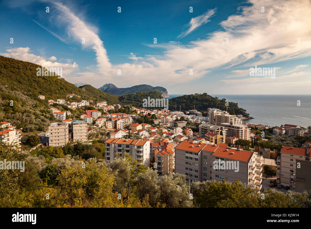 Petrovac coastal town, Montenegro Stock Photo - Alamy