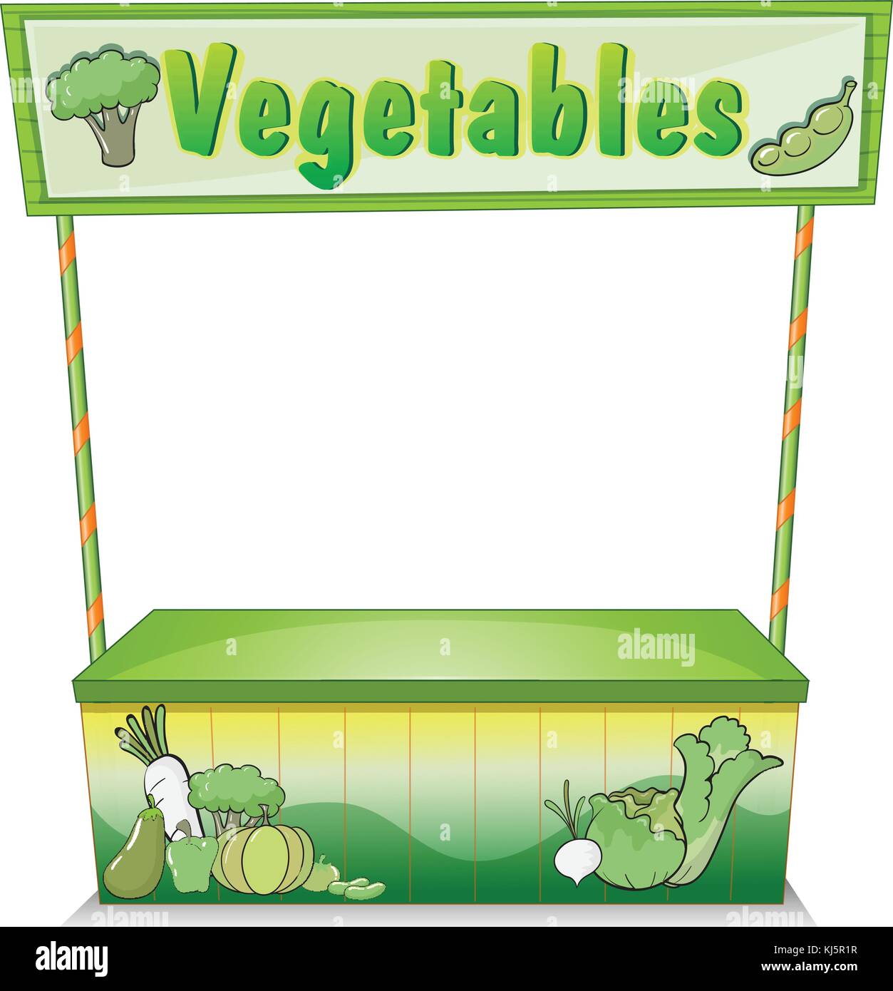 Illustration of a vegetable stall on a white background Stock Vector ...